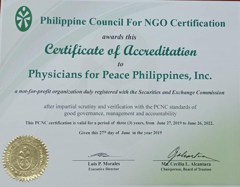 Good News for PFPP Comes in 3's | Physicians for Peace Philippines
